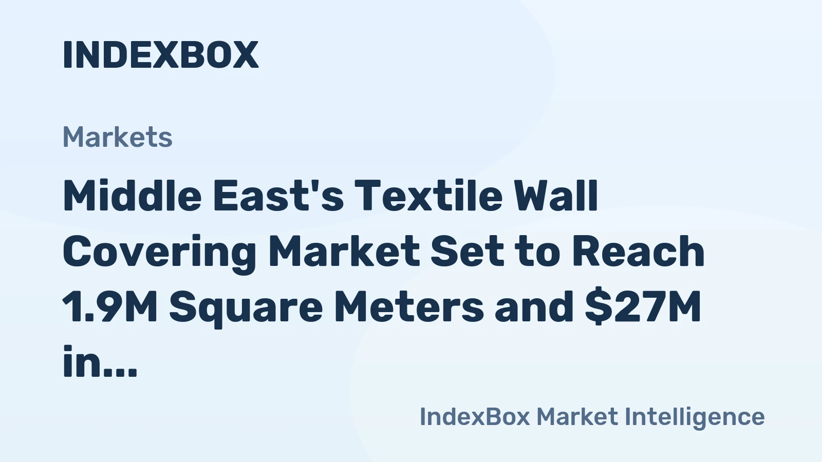 Middle East's Textile Wall Covering Market Set to Reach 1.9M Square Meters and $27M in Value