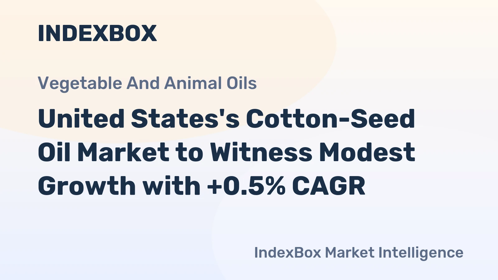 United States's Cotton-Seed Oil Market to Witness Modest Growth with +0.5% CAGR