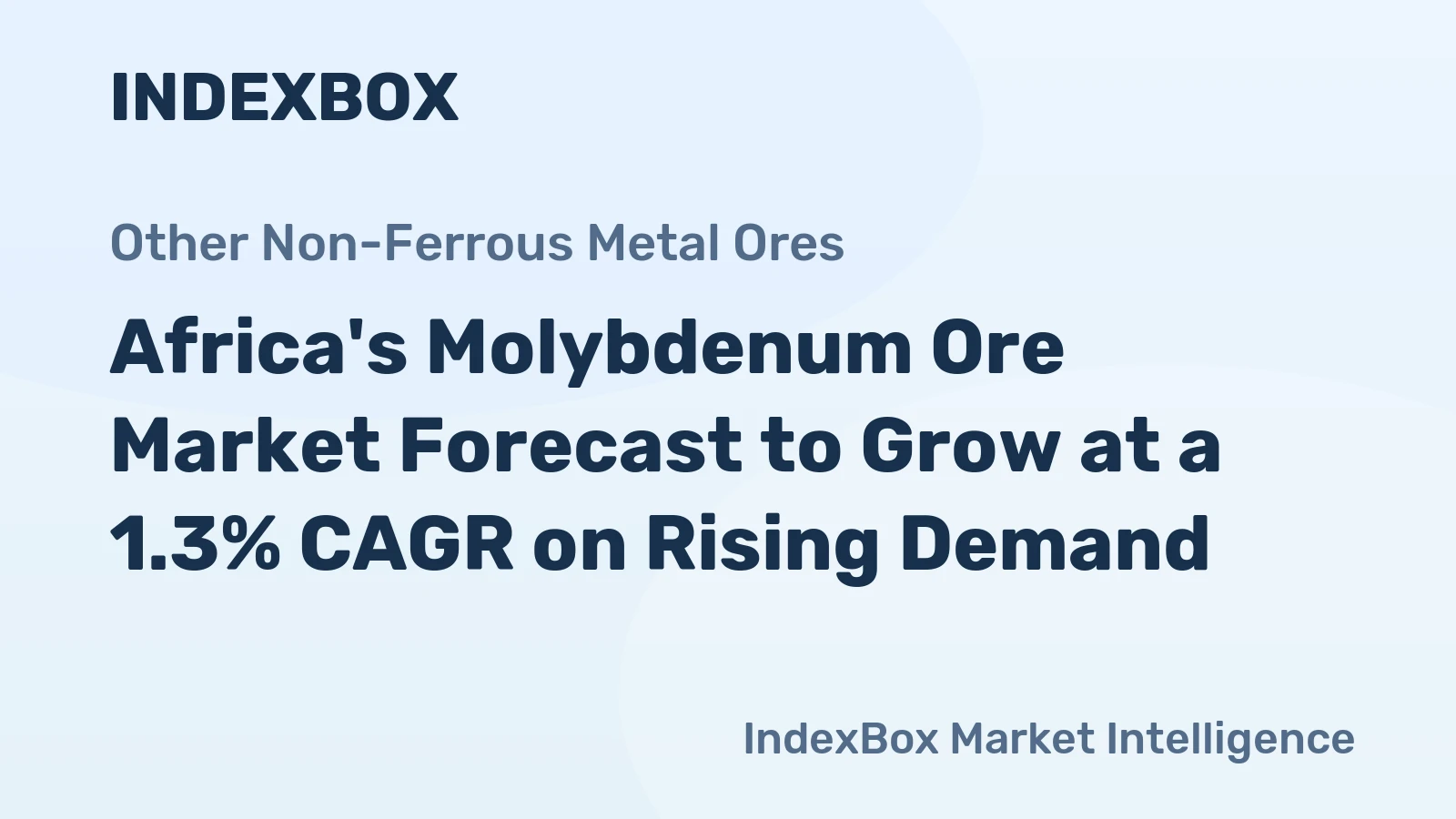 Africa's Molybdenum Ore Market Forecast to Grow at a 1.3% CAGR on Rising Demand