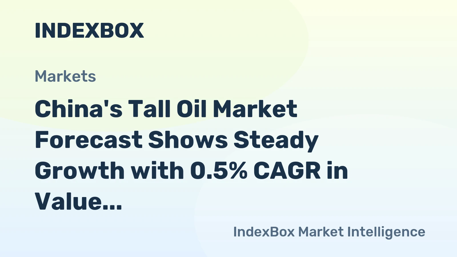 China's Tall Oil Market Forecast Shows Steady Growth with 0.5% CAGR in Value Through 2035