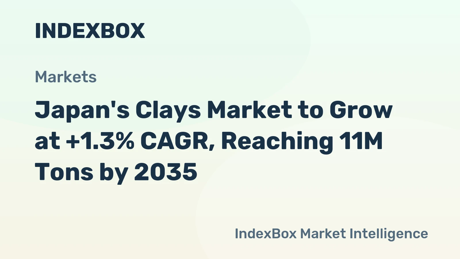 Japan's Clays Market to Grow at +1.3% CAGR, Reaching 11M Tons by 2035