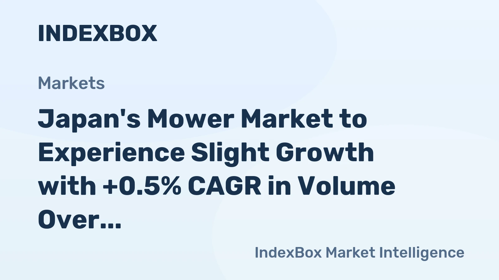 Japan's Mower Market to Experience Slight Growth with +0.5% CAGR in Volume Over Next Decade