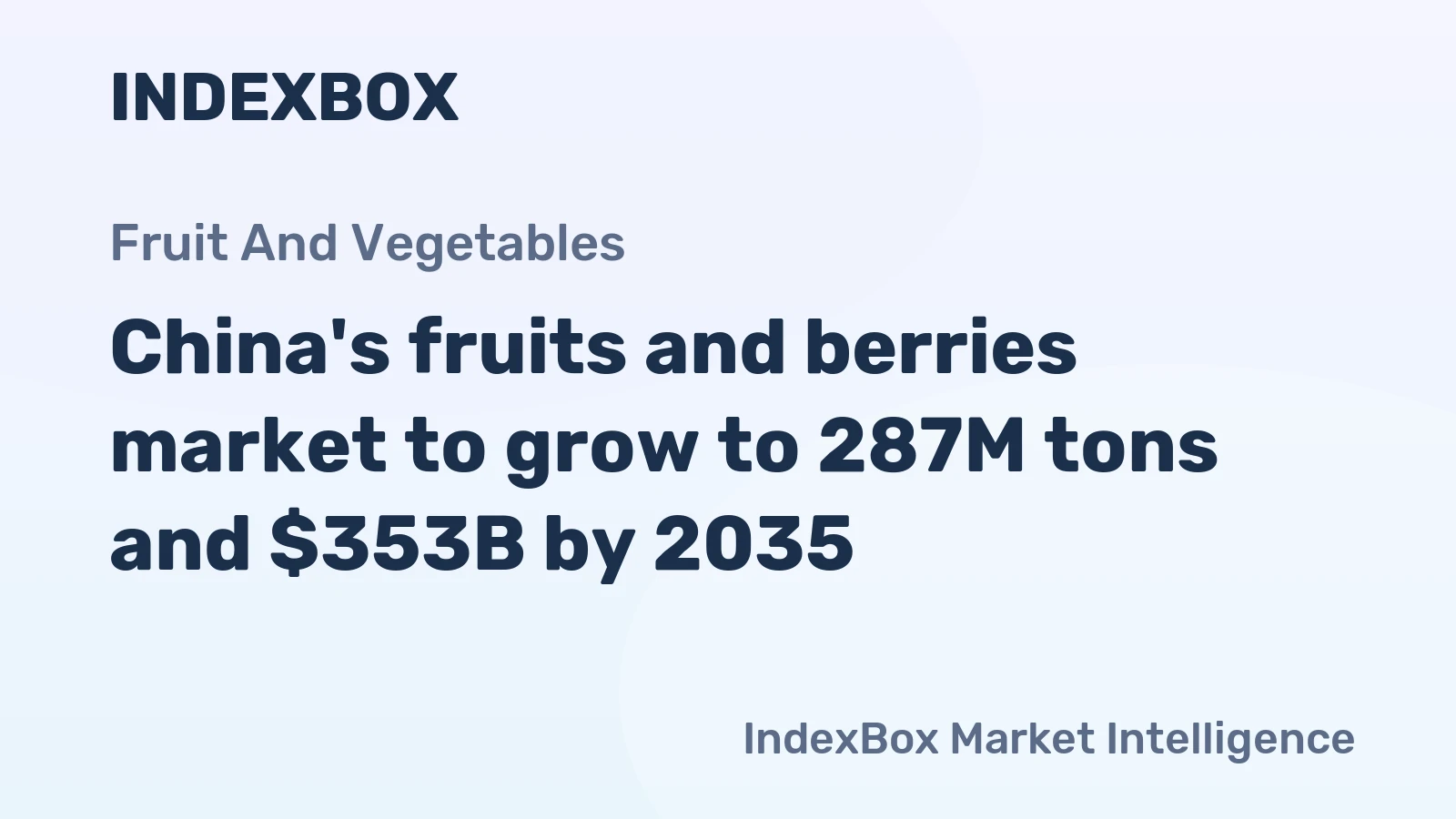 China's fruits and berries market to grow to 287M tons and $353B by 2035