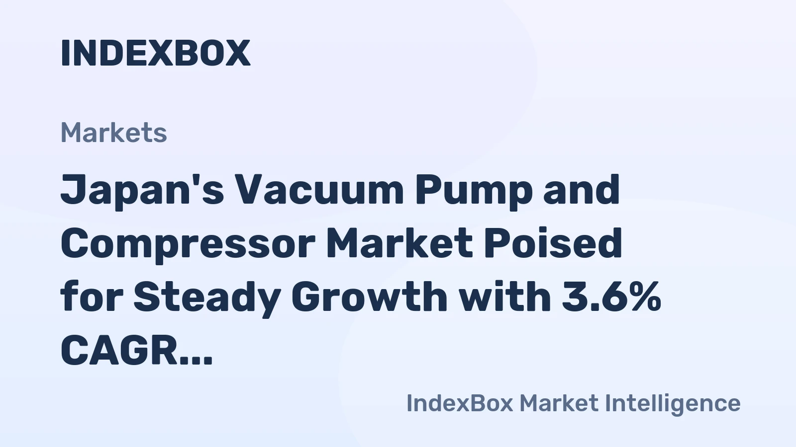 Japan's Vacuum Pump and Compressor Market Poised for Steady Growth with 3.6% CAGR in Value