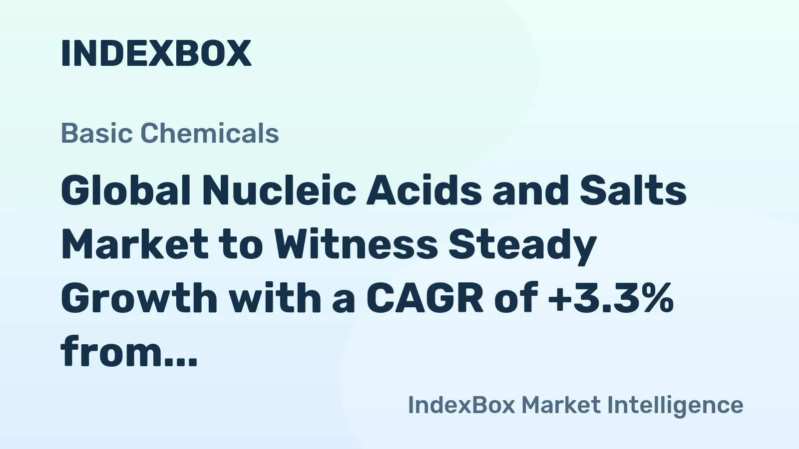 Global Nucleic Acids and Salts Market to Witness Steady Growth with a CAGR of +3.3% from 2024 to 2030, Reaching $100.3B in Value