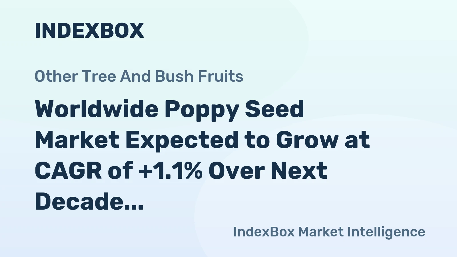 Worldwide Poppy Seed Market Expected to Grow at CAGR of +1.1% Over Next Decade, Reaching 131K Tons by 2035