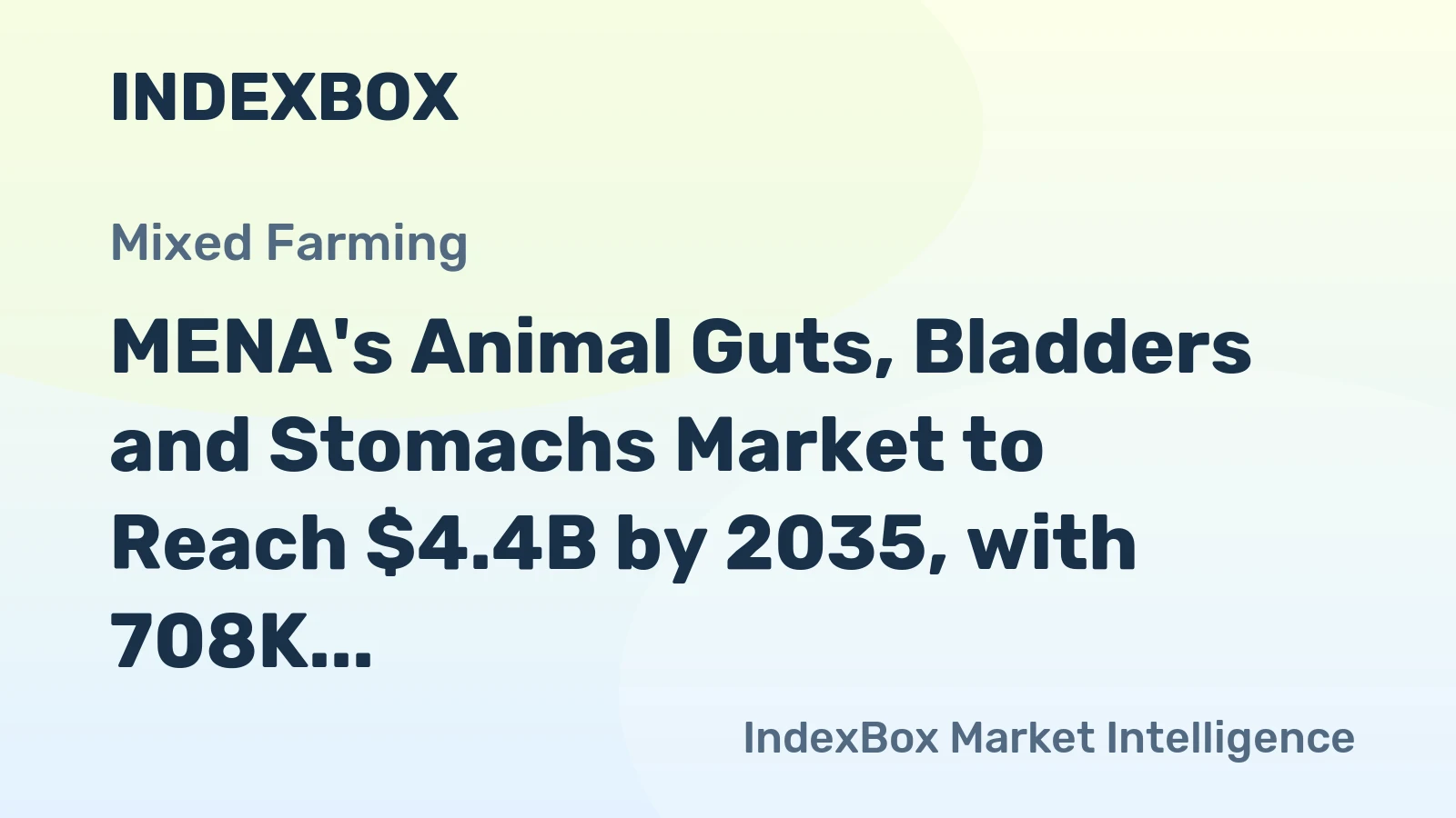MENA's Animal Guts, Bladders and Stomachs Market to Reach $4.4B by 2035, with 708K Tons in Volume