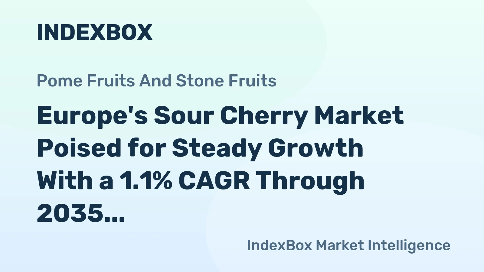 Europe's Sour Cherry Market Poised for Steady Growth With a 1.1% CAGR Through 2035