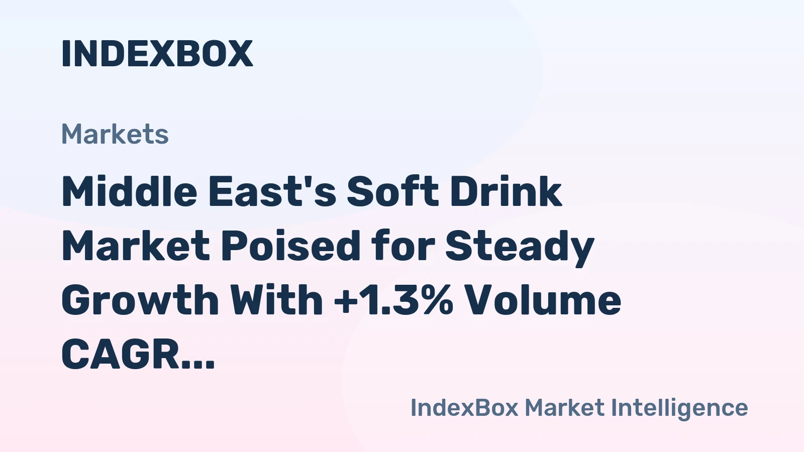 Middle East's Soft Drink Market Poised for Steady Growth With +1.3% Volume CAGR Through 2035