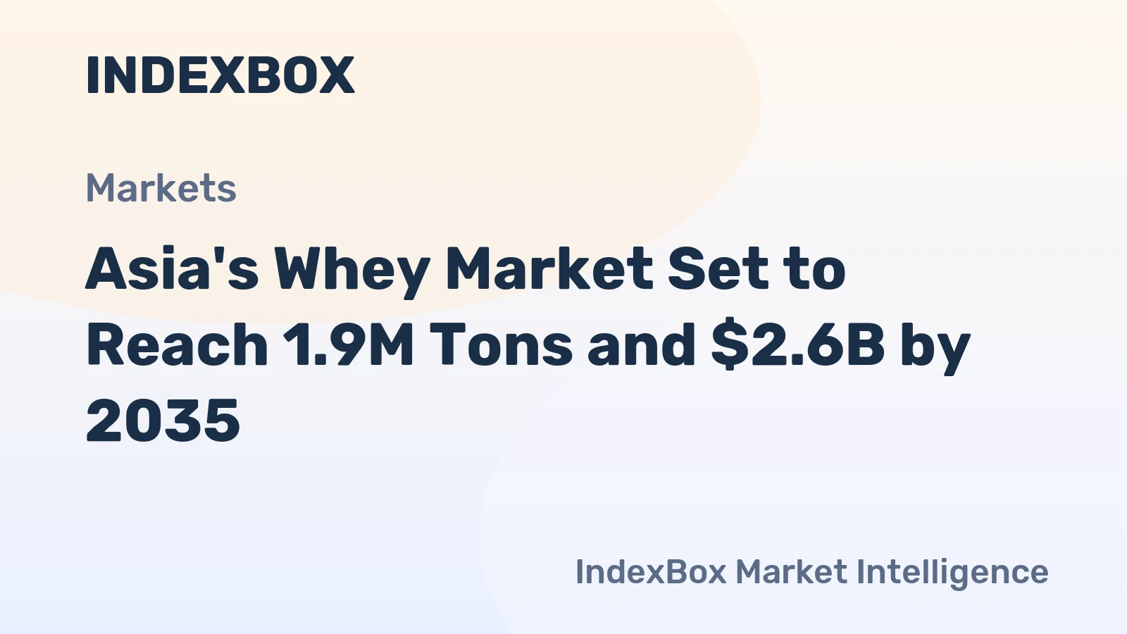 Asia's Whey Market Set to Reach 1.9M Tons and $2.6B by 2035