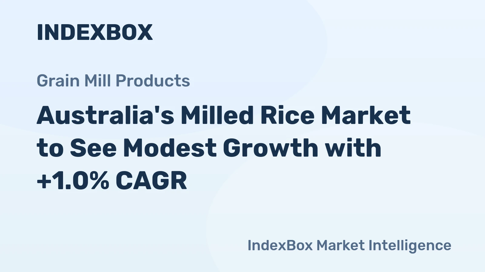 Australia's Milled Rice Market to See Modest Growth with +1.0% CAGR