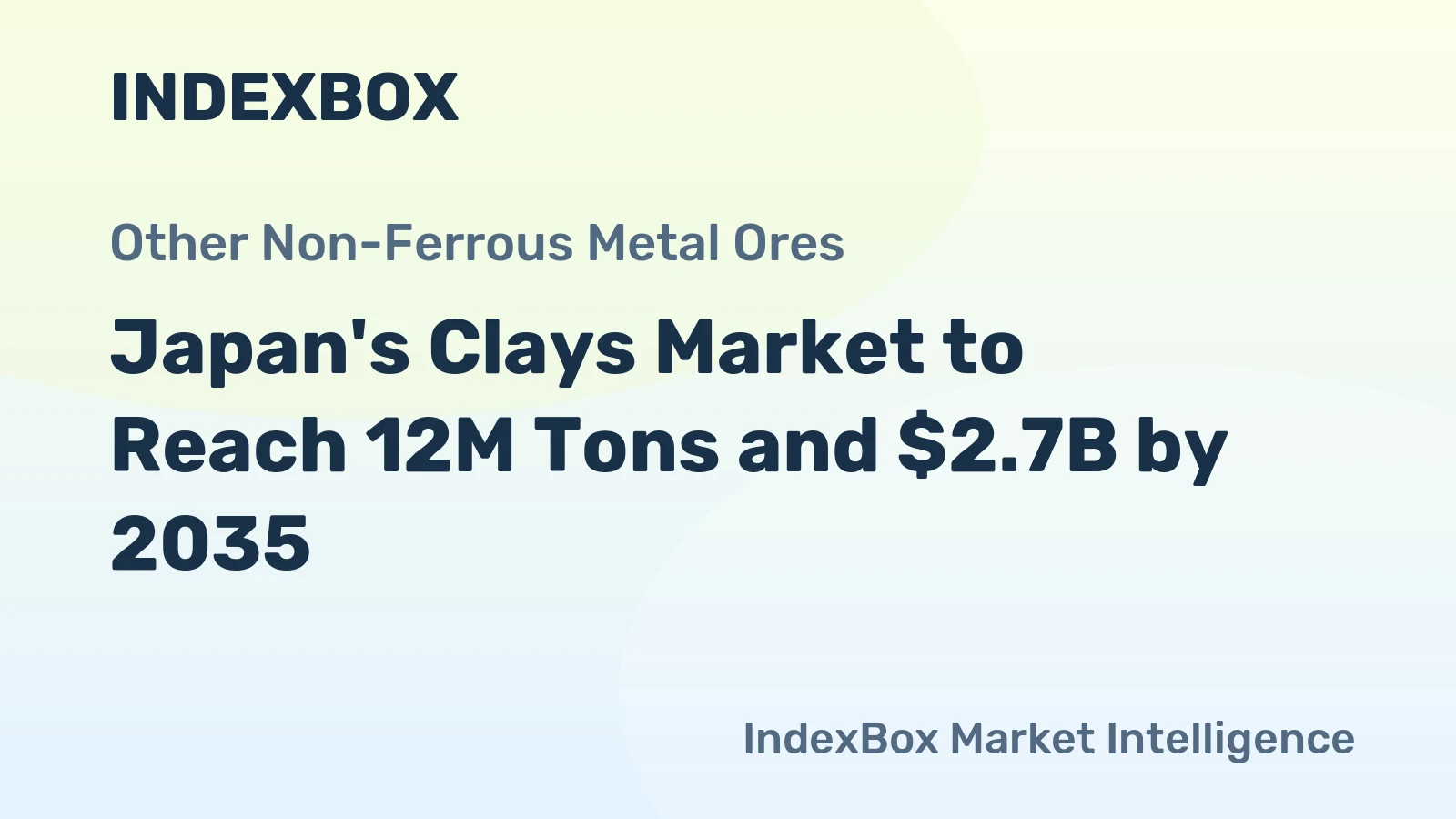 Japan's Clays Market to Reach 12M Tons and $2.7B by 2035