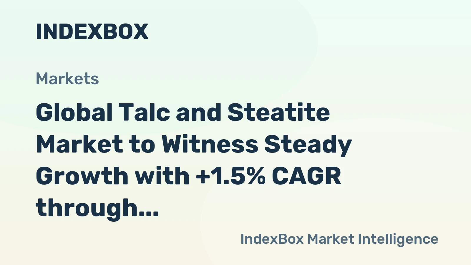 Global Talc and Steatite Market to Witness Steady Growth with +1.5% CAGR through 2035, Reaching $5.2B in Value