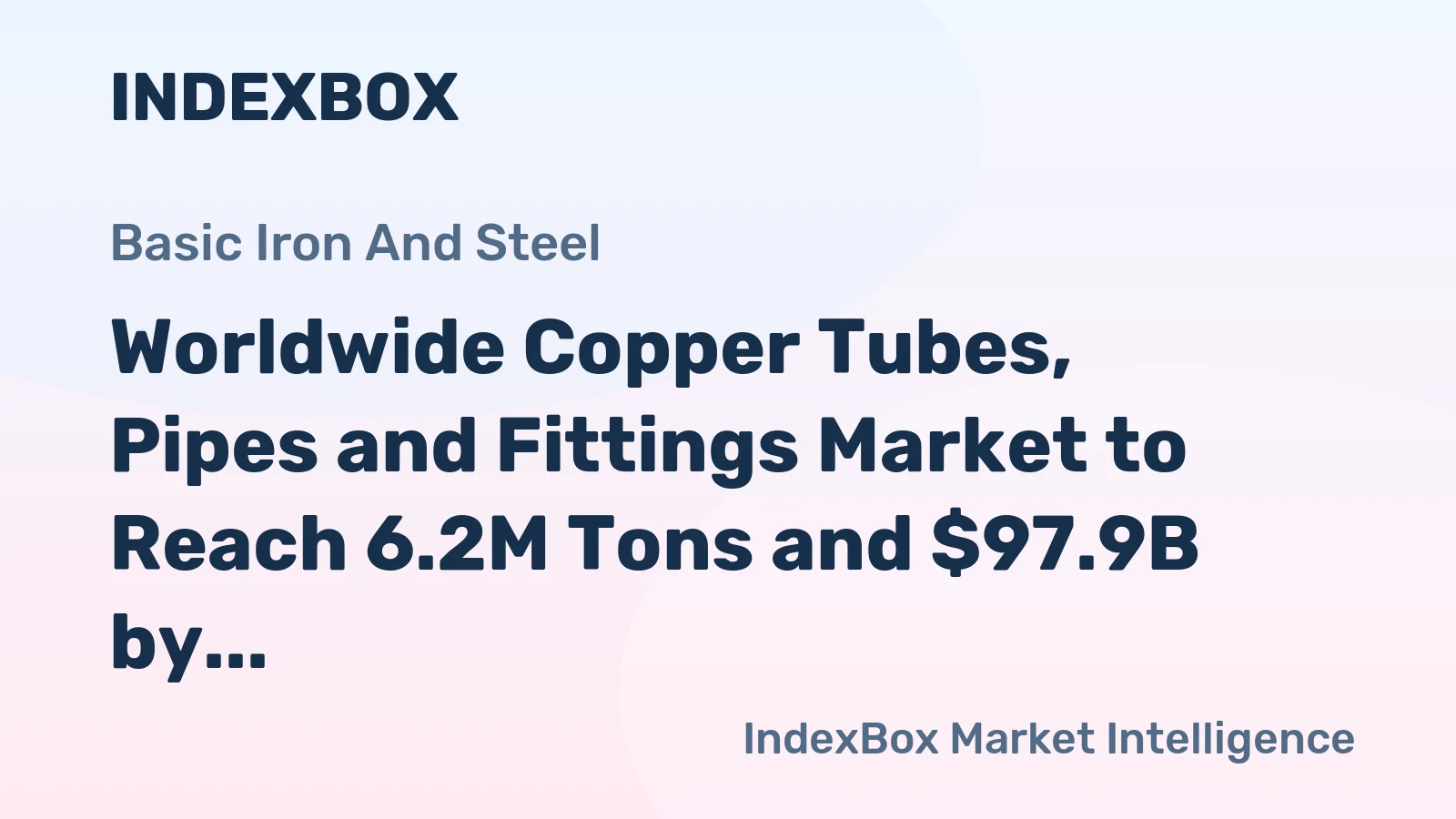 Worldwide Copper Tubes, Pipes and Fittings Market to Reach 6.2M Tons and $97.9B by 2035