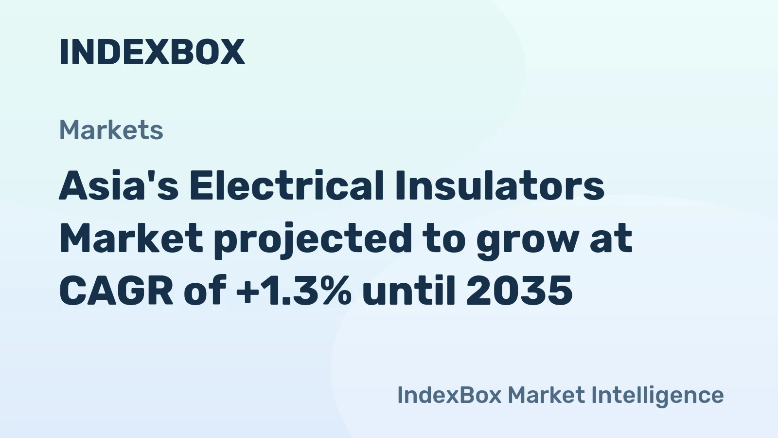 Asia's Electrical Insulators Market projected to grow at CAGR of +1.3% until 2035