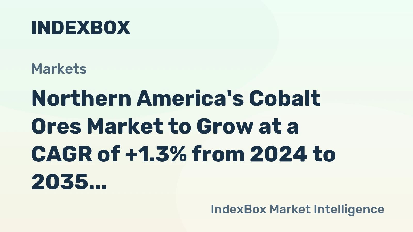 Northern America's Cobalt Ores Market to Grow at a CAGR of +1.3% from 2024 to 2035
