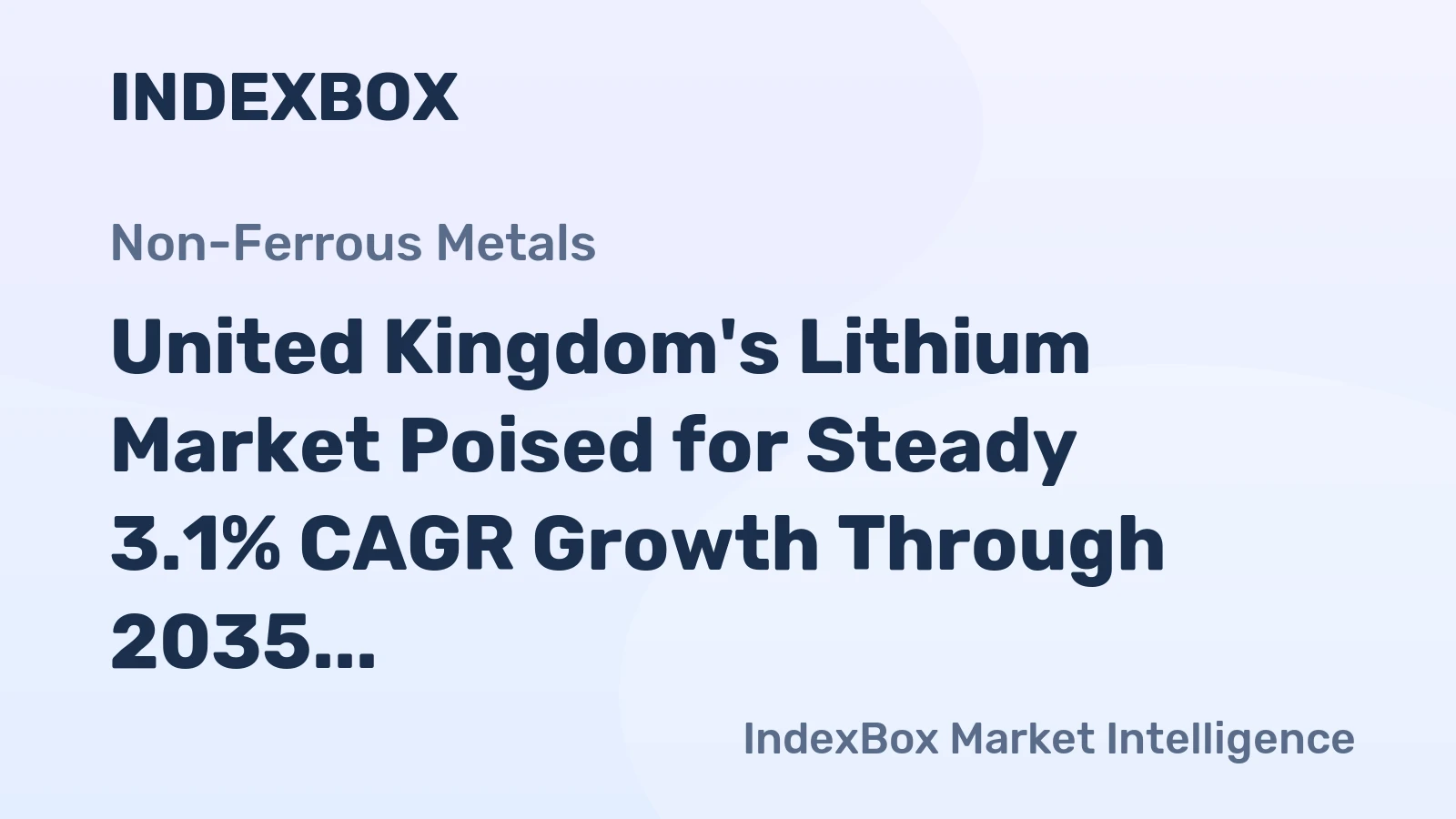 United Kingdom's Lithium Market Poised for Steady 3.1% CAGR Growth Through 2035