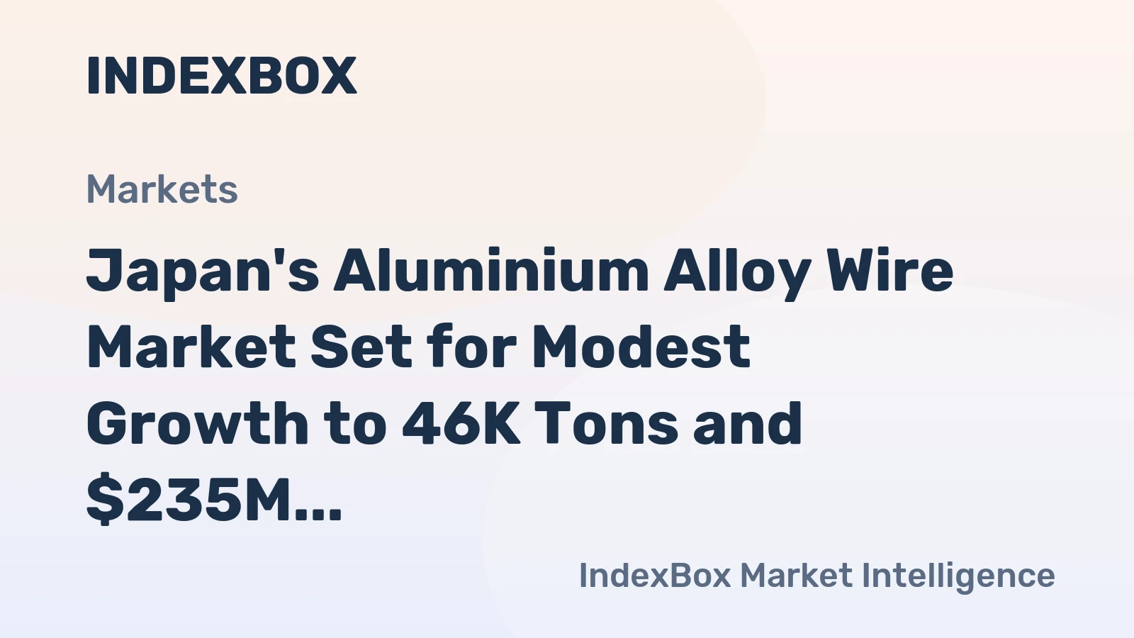 Japan's Aluminium Alloy Wire Market Set for Modest Growth to 46K Tons and $235M