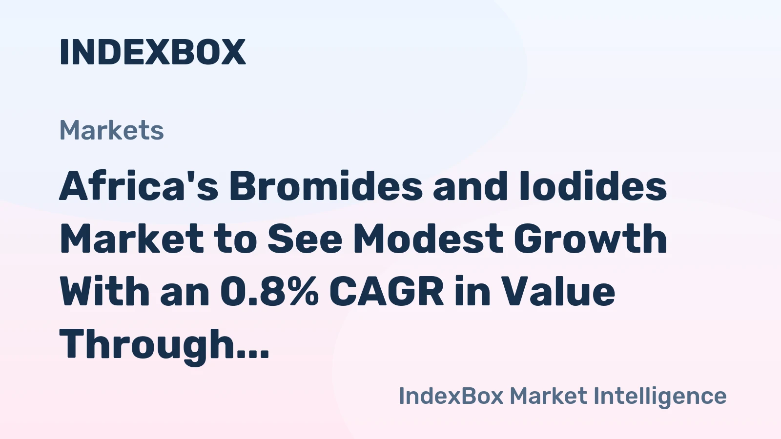 Africa's Bromides and Iodides Market to See Modest Growth With an 0.8% CAGR in Value Through 2035