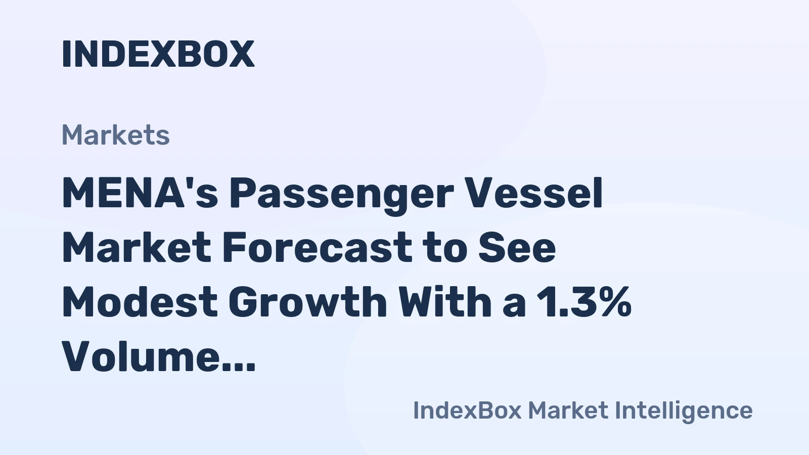 MENA's Passenger Vessel Market Forecast to See Modest Growth With a 1.3% Volume CAGR Through 2035