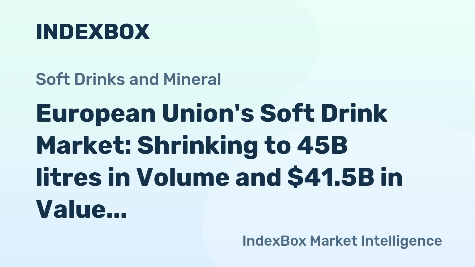 European Union's Soft Drink Market: Shrinking to 45B litres in Volume and $41.5B in Value by 2035