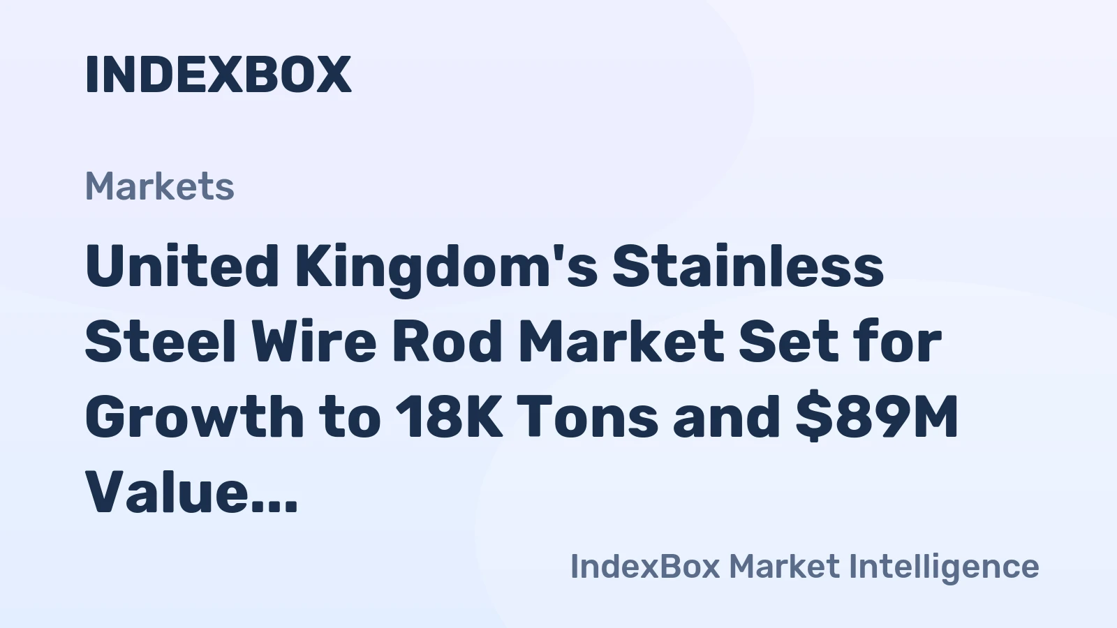 United Kingdom's Stainless Steel Wire Rod Market Set for Growth to 18K Tons and $89M Value