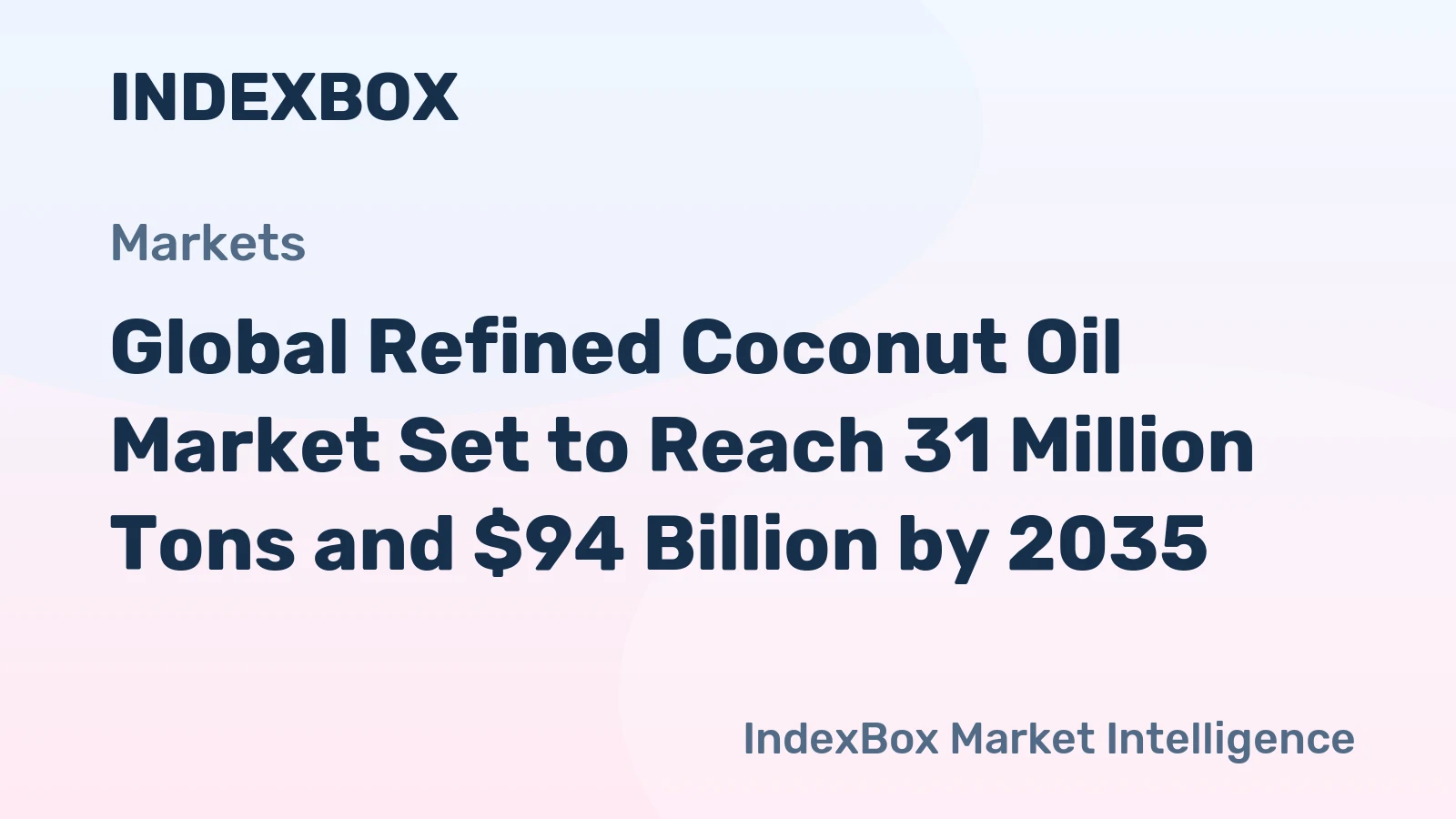 Global Refined Coconut Oil Market Set to Reach 31 Million Tons and $94 Billion by 2035