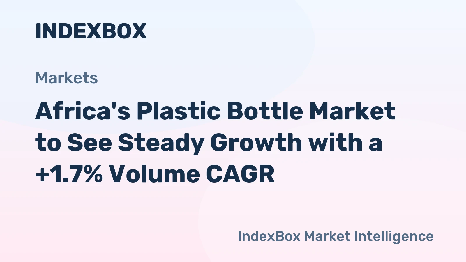 Africa's Plastic Bottle Market to See Steady Growth with a +1.7% Volume CAGR