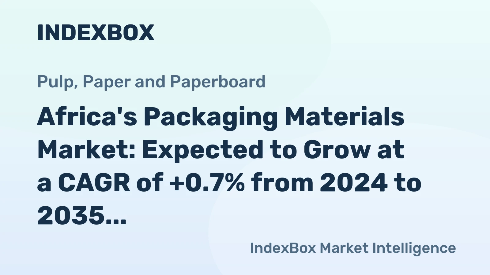 Africa's Packaging Materials Market: Expected to Grow at a CAGR of +0.7% from 2024 to 2035