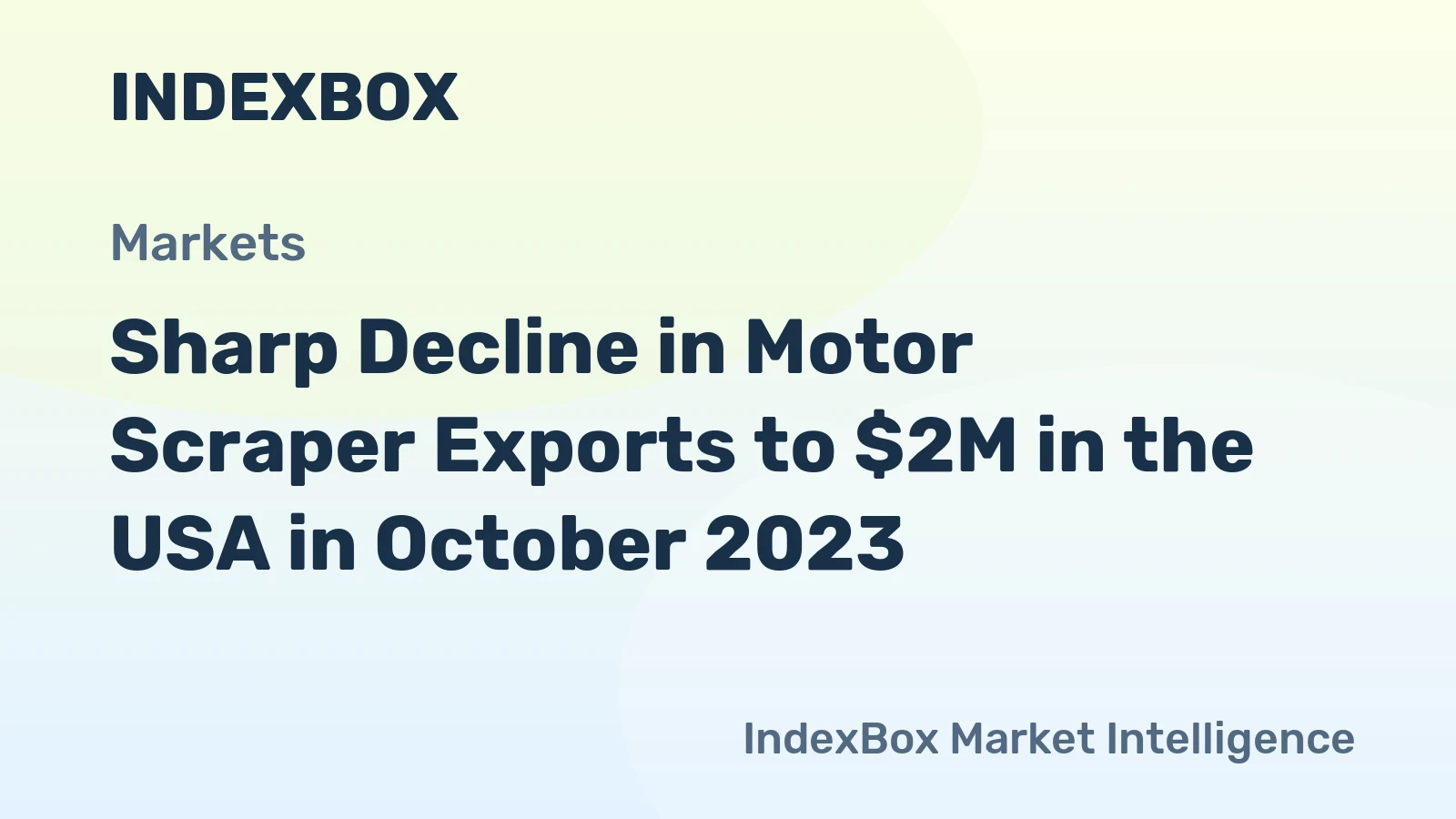 Sharp Decline in Motor Scraper Exports to $2M in the USA in October 2023