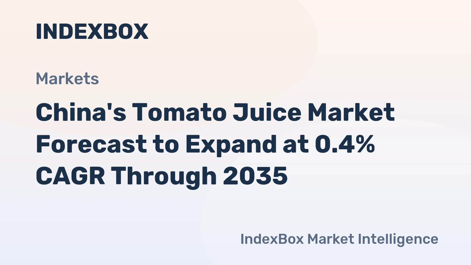 China's Tomato Juice Market Forecast to Expand at 0.4% CAGR Through 2035