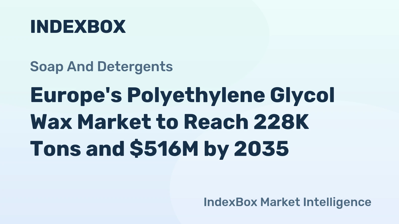 Europe's Polyethylene Glycol Wax Market to Reach 228K Tons and $516M by 2035
