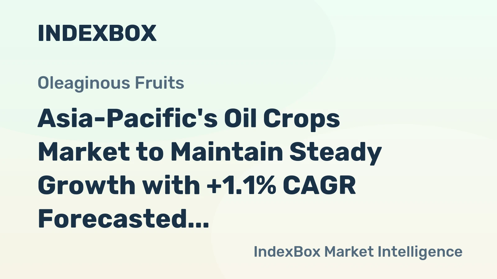 Asia-Pacific's Oil Crops Market to Maintain Steady Growth with +1.1% CAGR Forecasted from 2024 to 2035