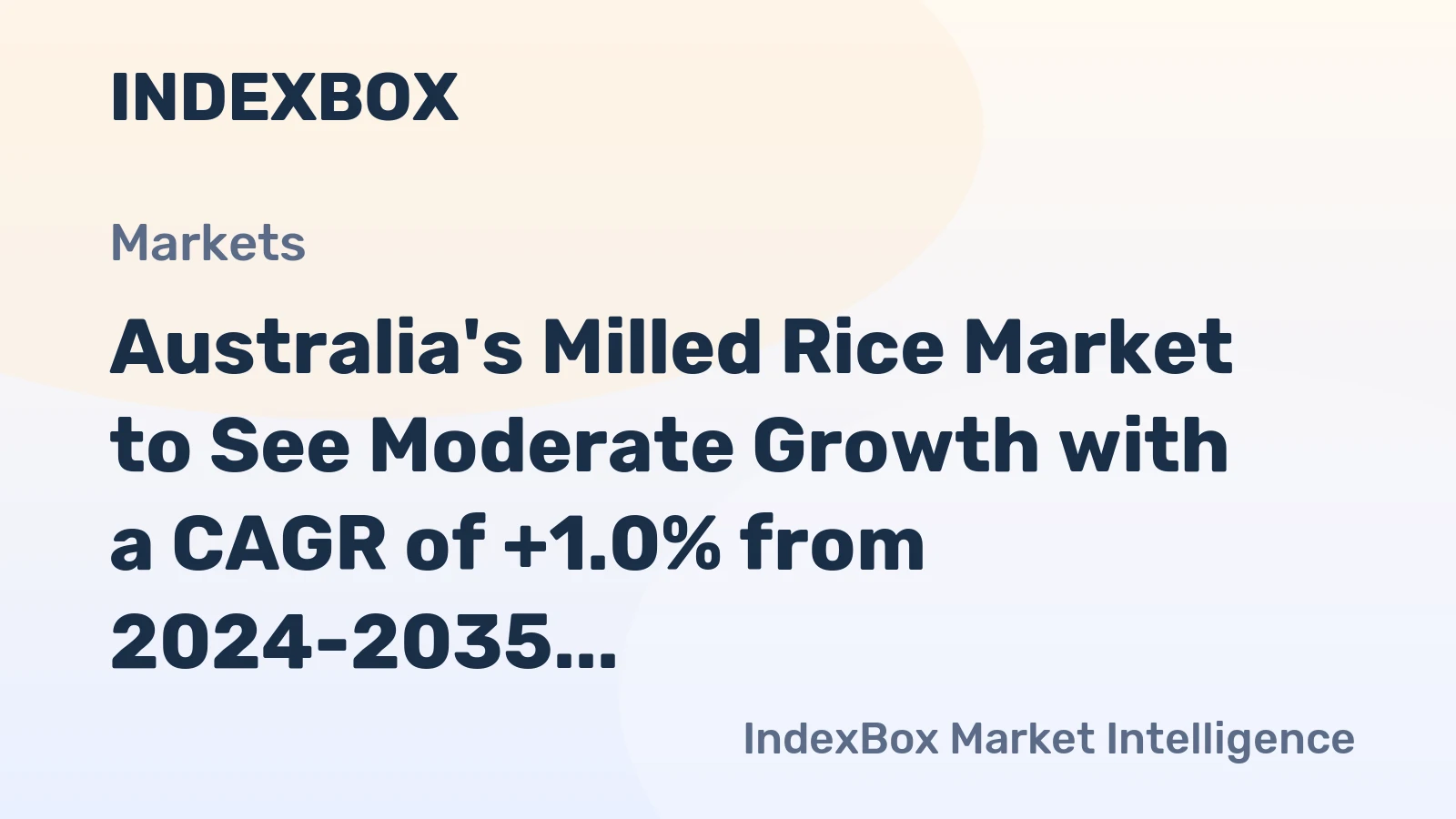 Australia's Milled Rice Market to See Moderate Growth with a CAGR of +1.0% from 2024-2035