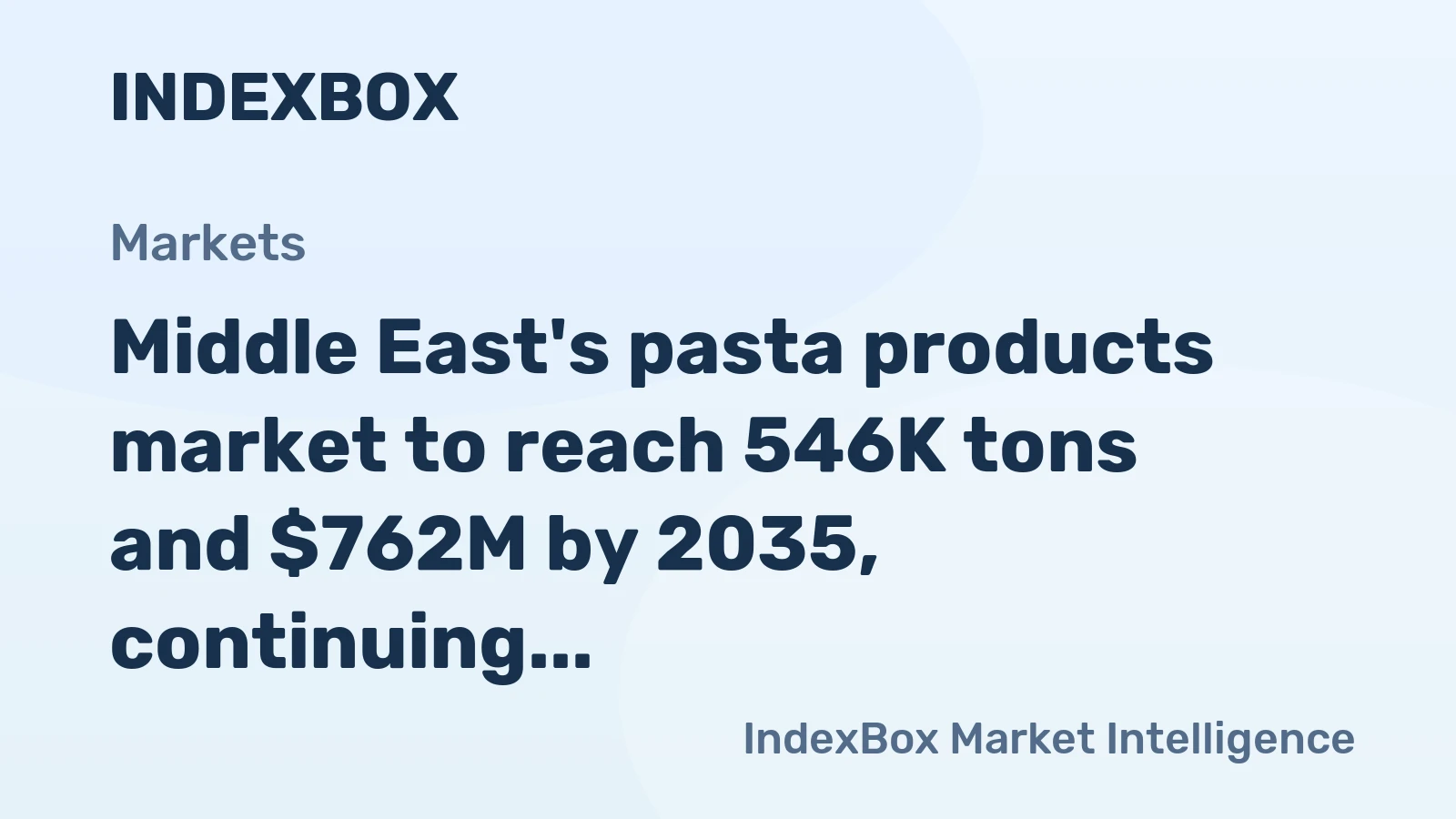 Middle East's pasta products market to reach 546K tons and $762M by 2035, continuing upward trend in volume and value.