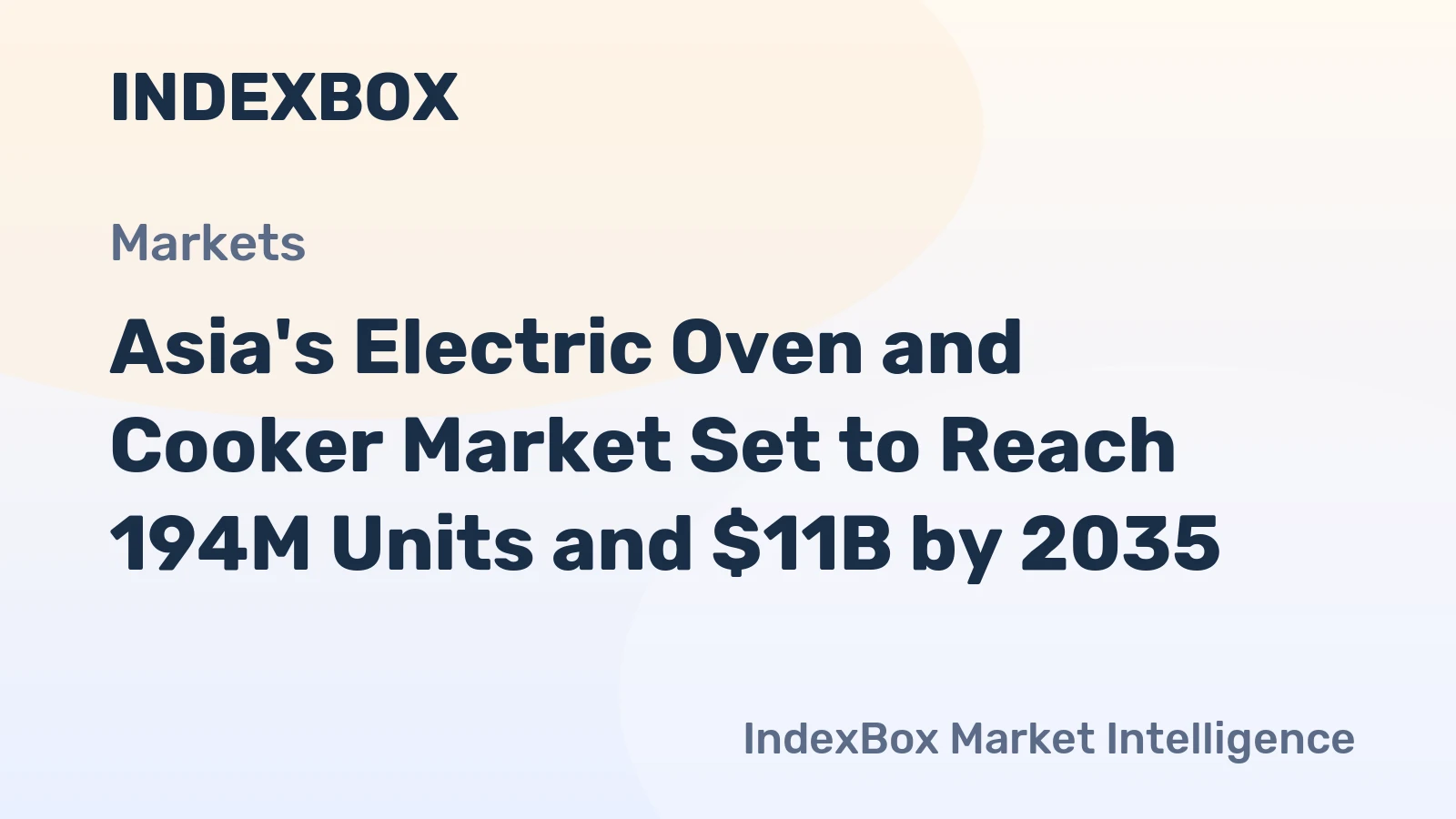 Asia's Electric Oven and Cooker Market Set to Reach 194M Units and $11B by 2035