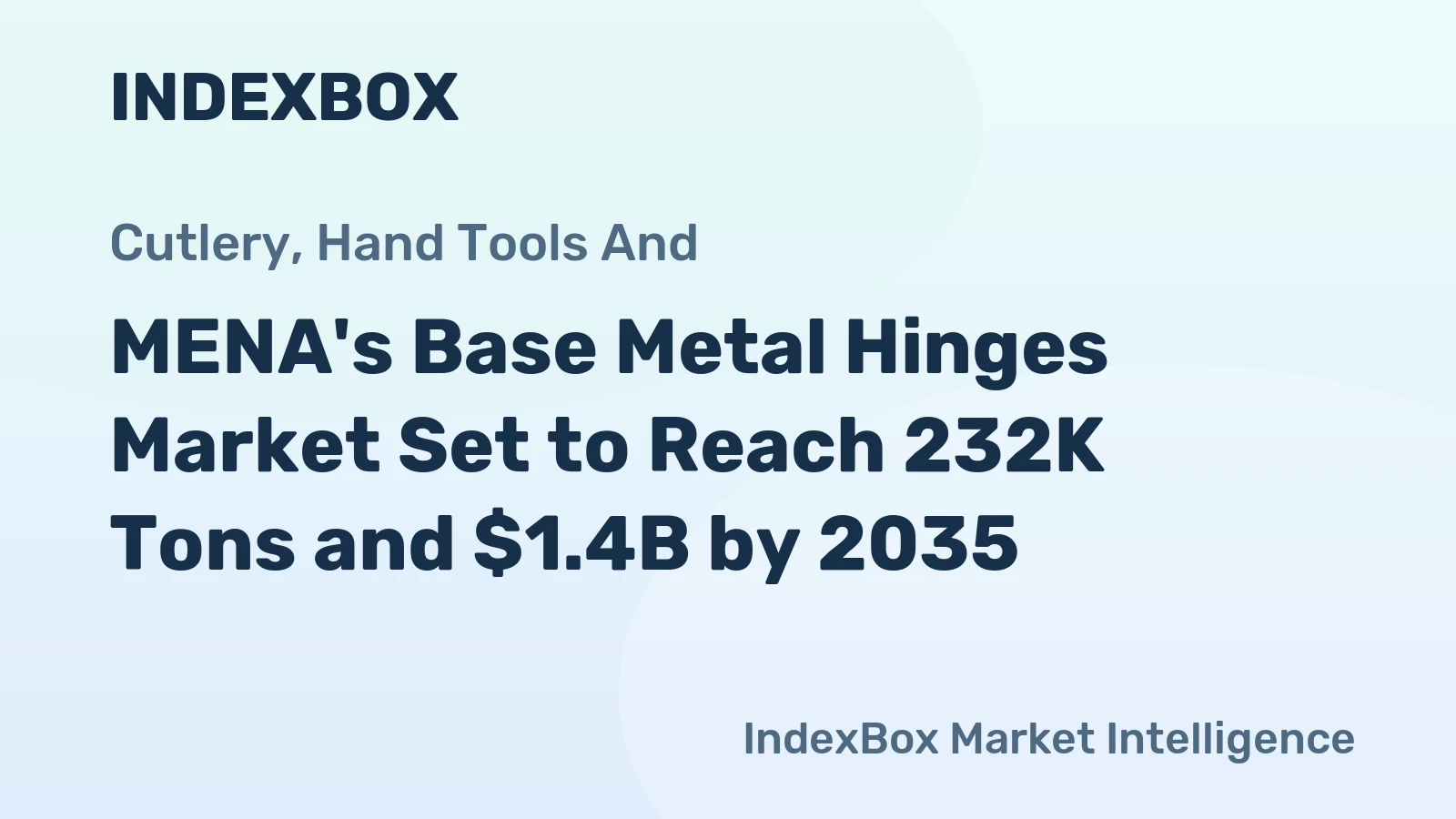 MENA's Base Metal Hinges Market Set to Reach 232K Tons and $1.4B by 2035