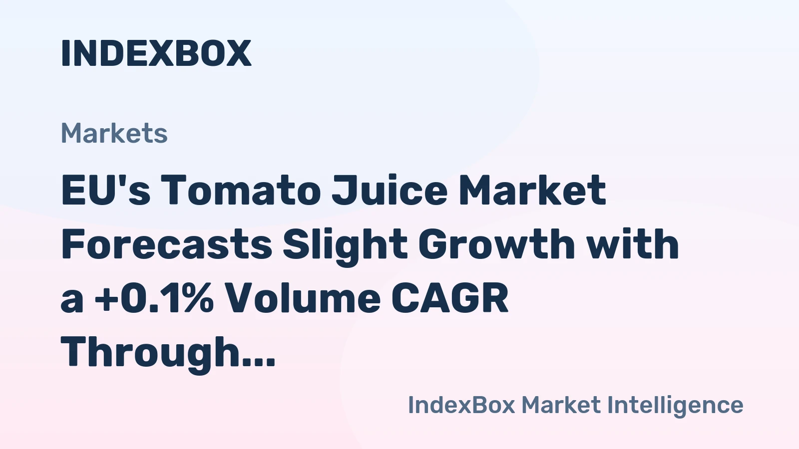 EU's Tomato Juice Market Forecasts Slight Growth with a +0.1% Volume CAGR Through 2035
