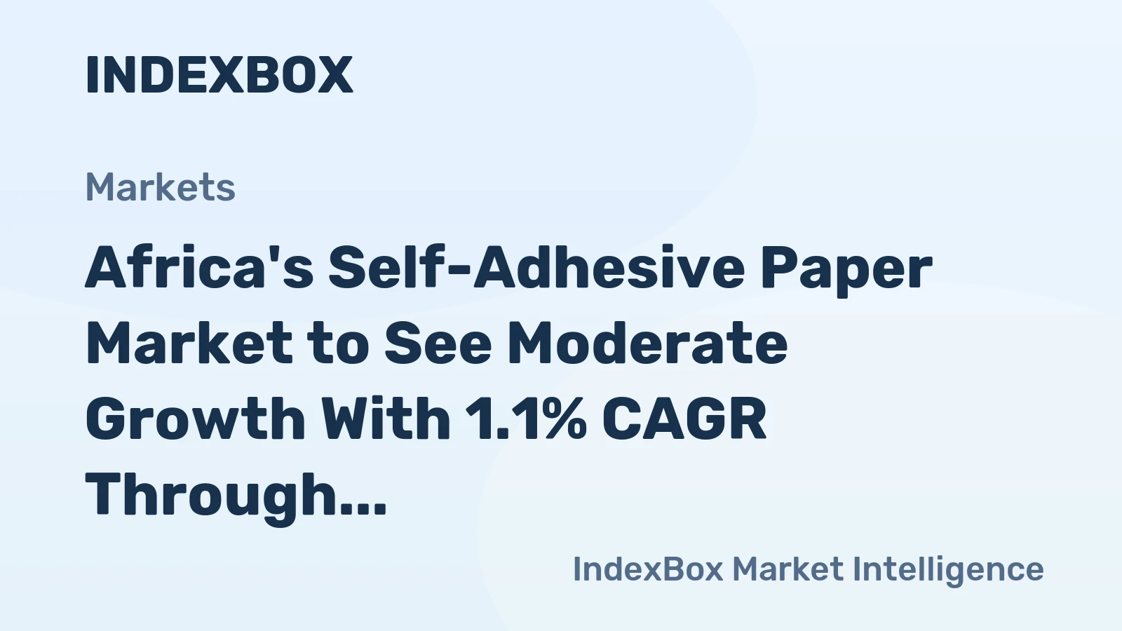 Africa's Self-Adhesive Paper Market to See Moderate Growth With 1.1% CAGR Through 2035
