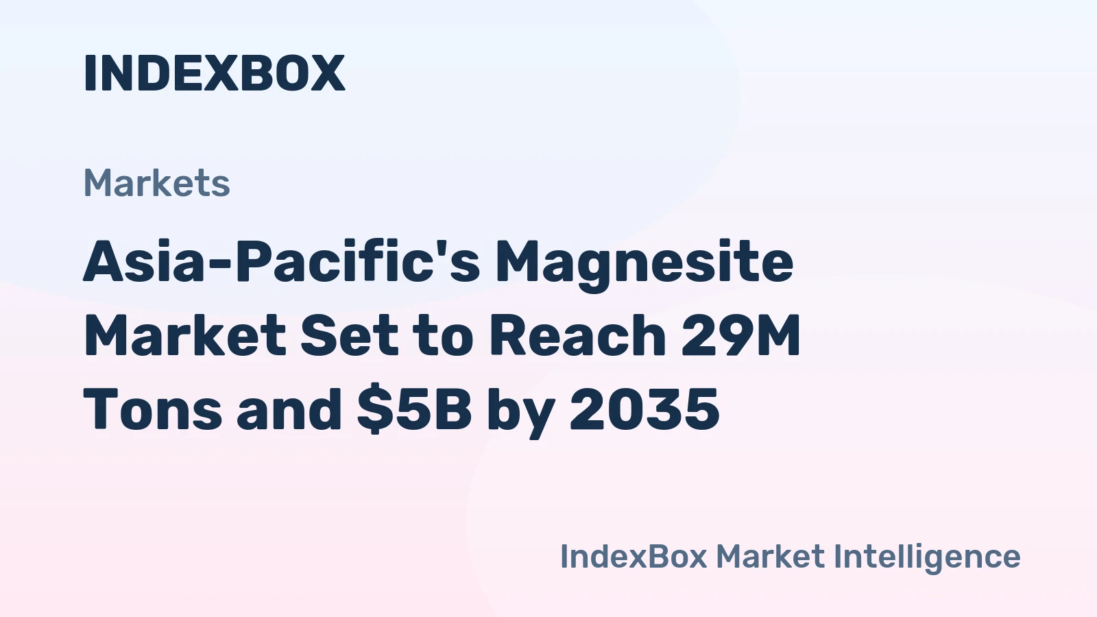 Asia-Pacific's Magnesite Market Set to Reach 29M Tons and $5B by 2035