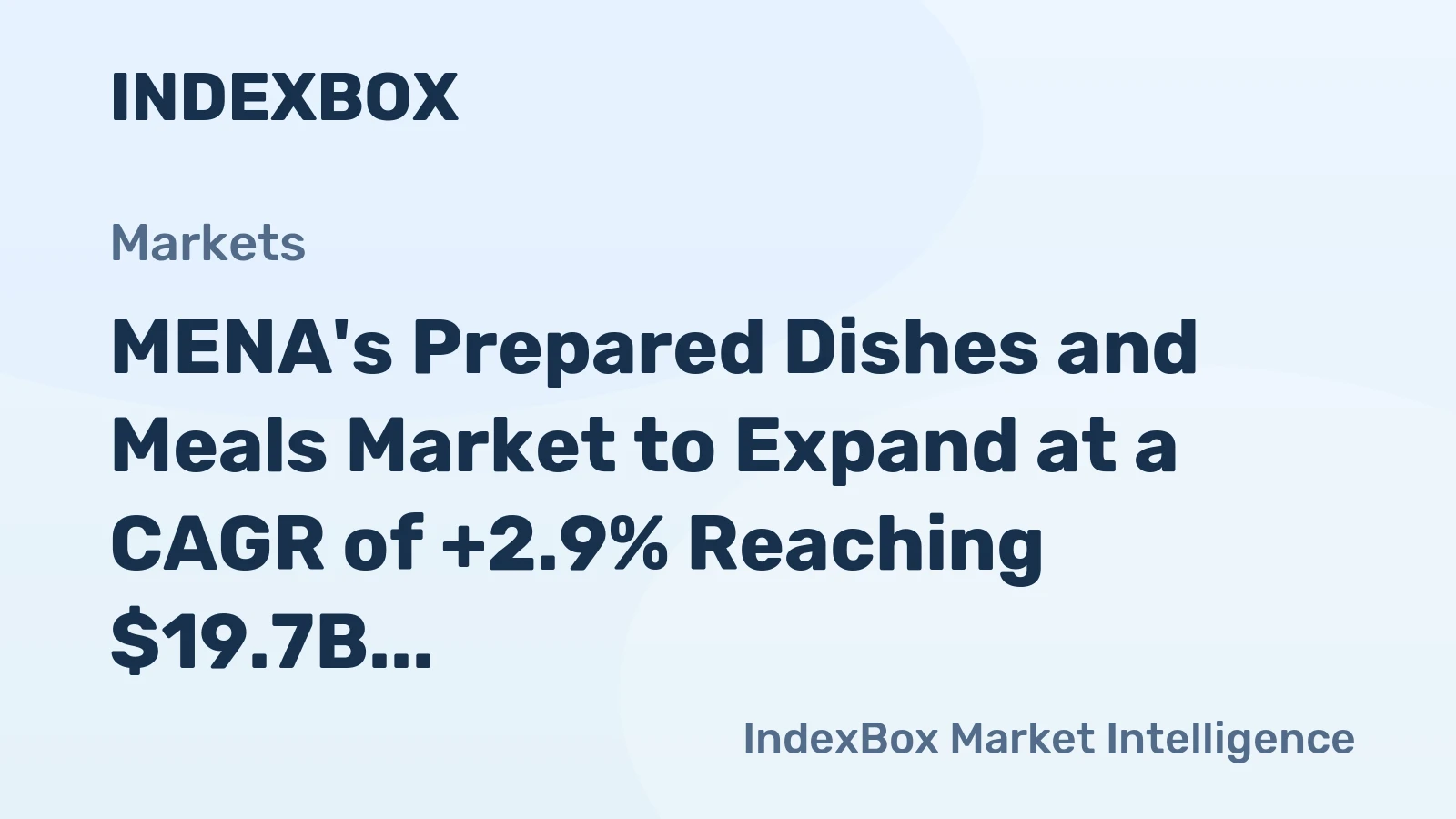 MENA's Prepared Dishes and Meals Market to Expand at a CAGR of +2.9% Reaching $19.7B by 2035