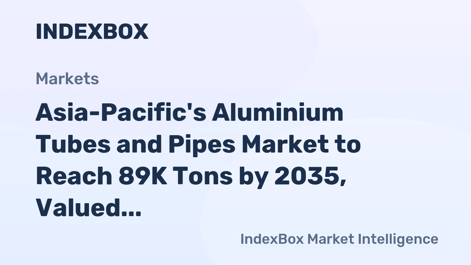 Asia-Pacific's Aluminium Tubes and Pipes Market to Reach 89K Tons by 2035, Valued at $530M