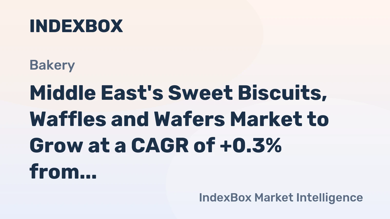 Middle East's Sweet Biscuits, Waffles and Wafers Market to Grow at a CAGR of +0.3% from 2024 to 2035