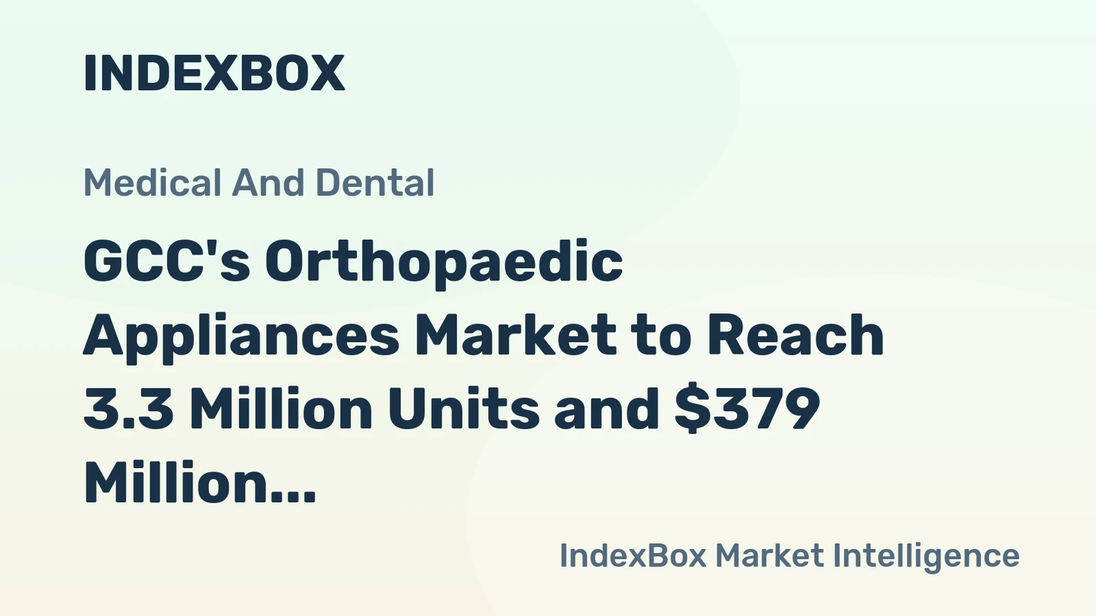 GCC's Orthopaedic Appliances Market to Reach 3.3 Million Units and $379 Million by 2035