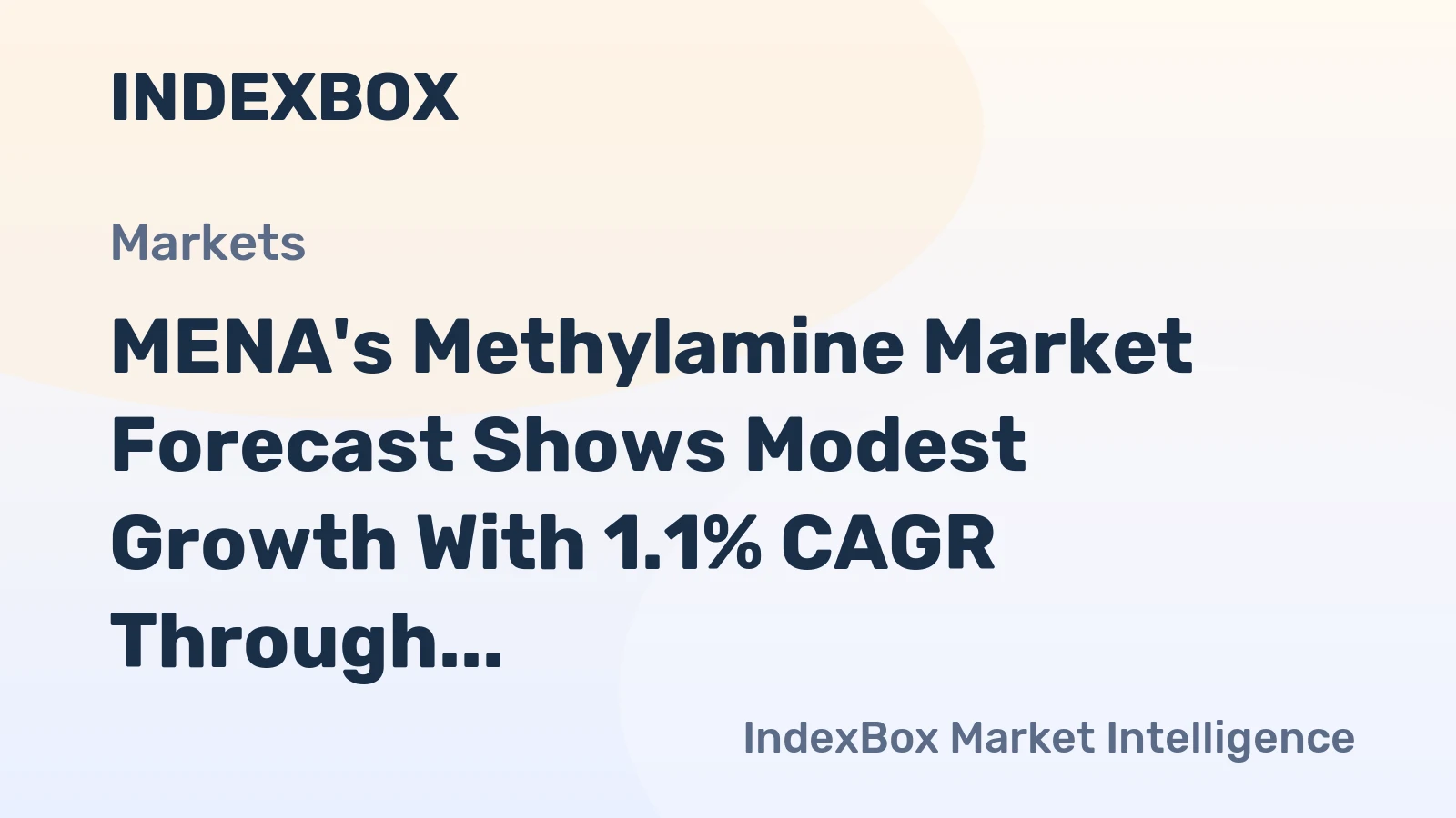 MENA's Methylamine Market Forecast Shows Modest Growth With 1.1% CAGR Through 2035