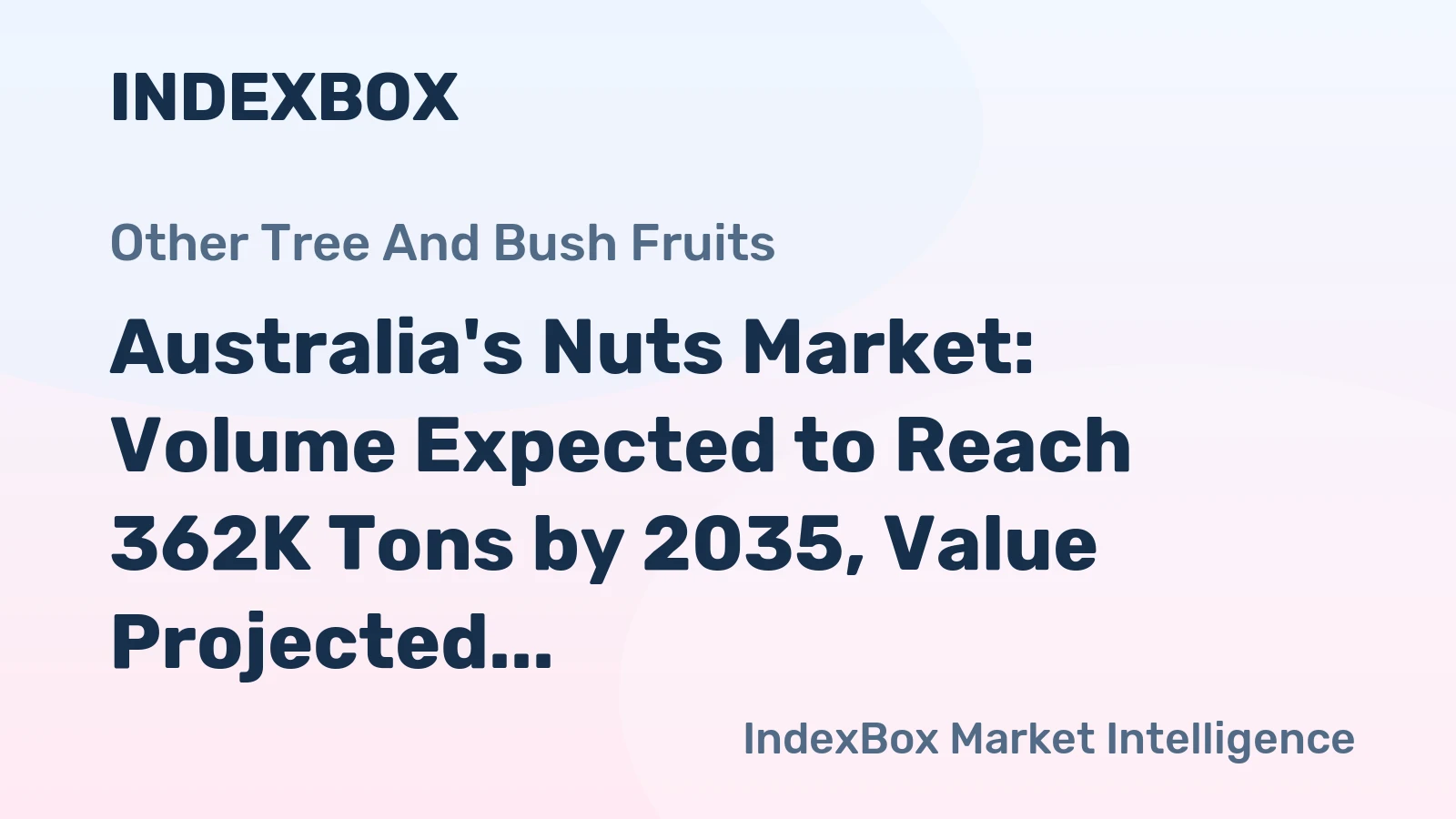 Australia's Nuts Market: Volume Expected to Reach 362K Tons by 2035, Value Projected at $2B
