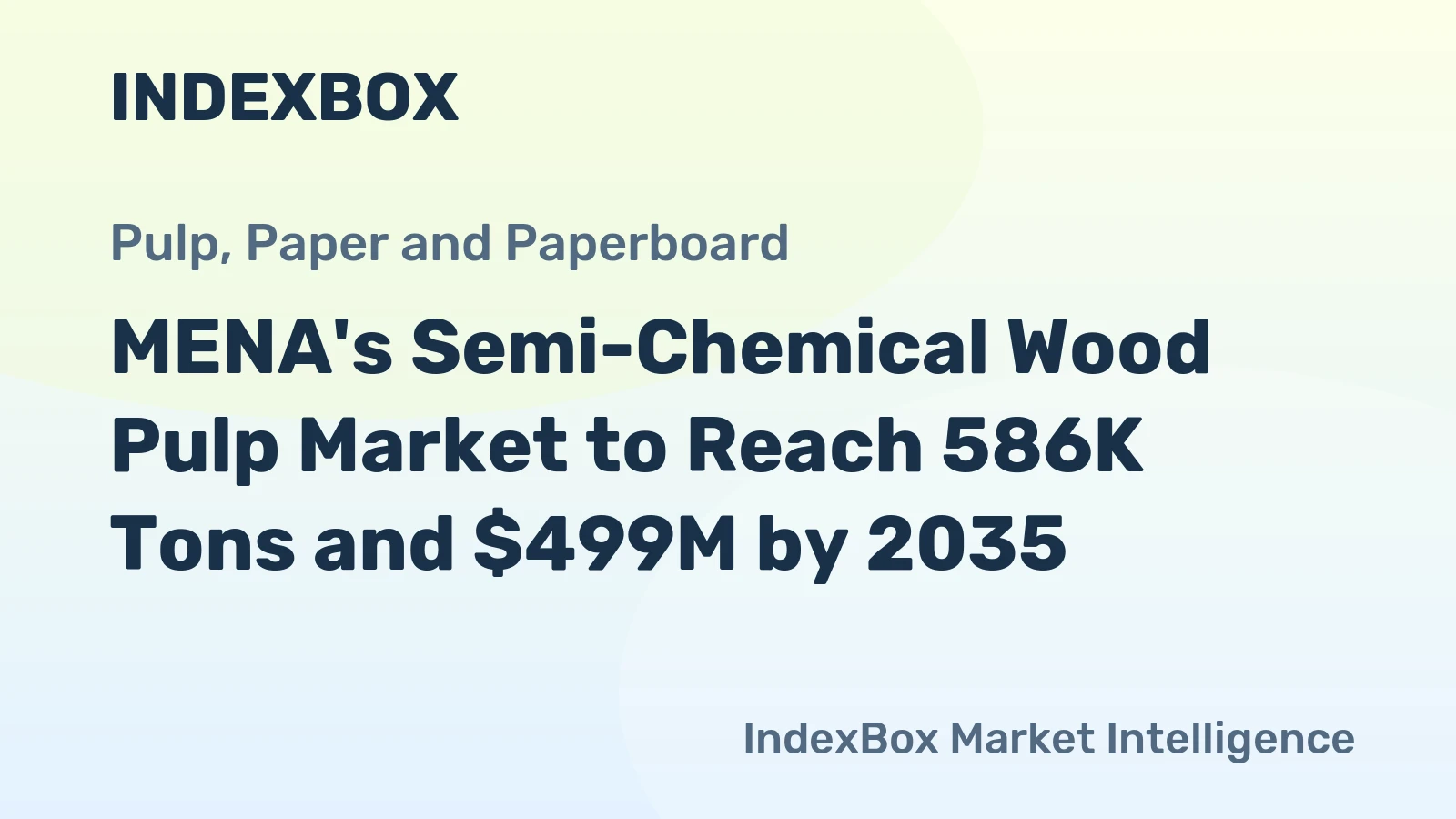 MENA's Semi-Chemical Wood Pulp Market to Reach 586K Tons and $499M by 2035