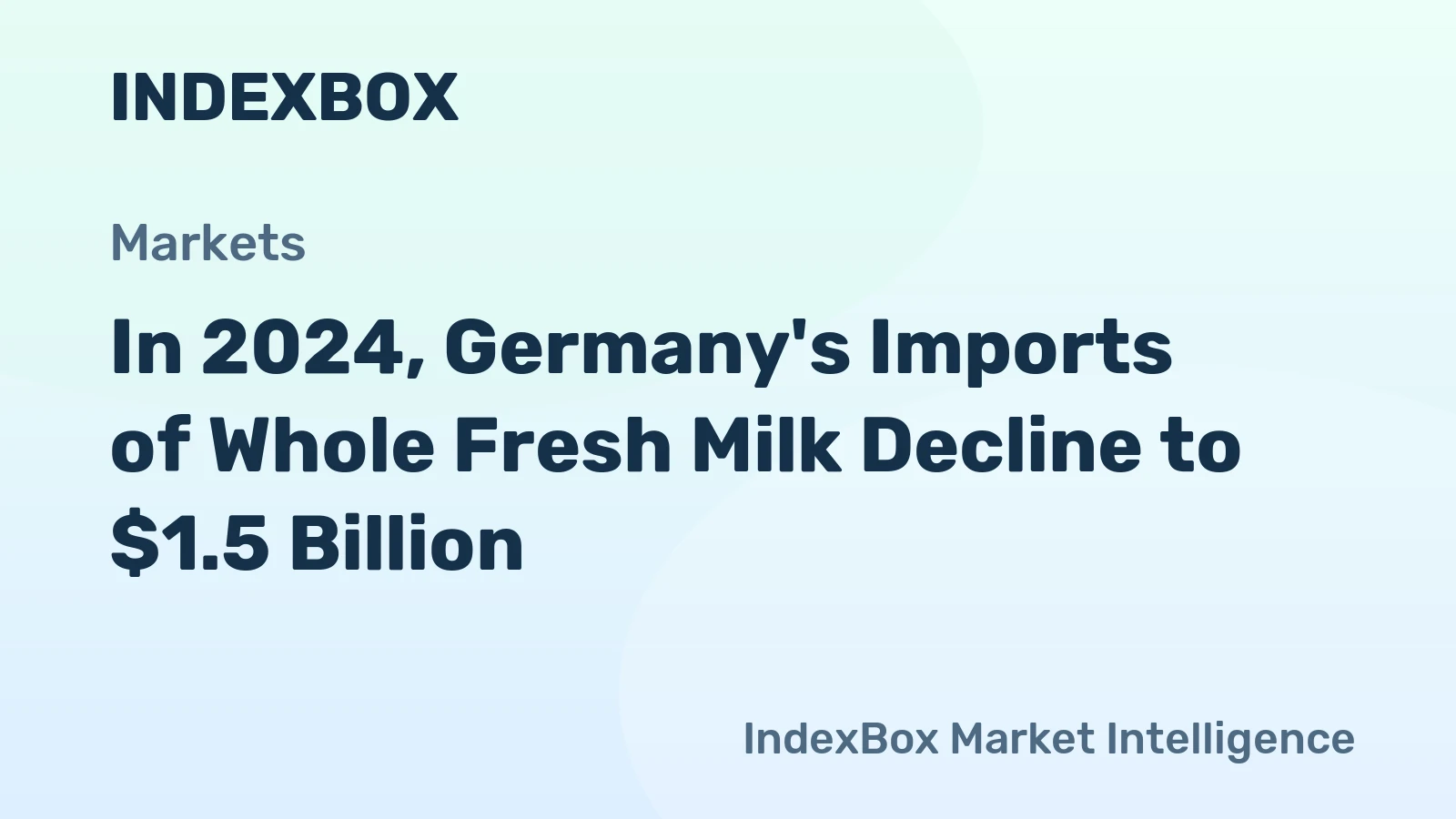 In 2024, Germany's Imports of Whole Fresh Milk Decline to $1.5 Billion