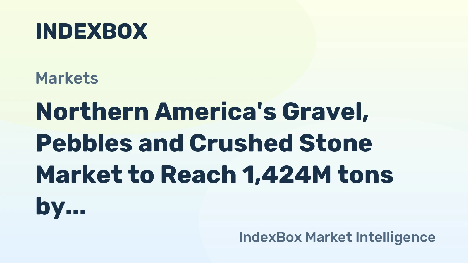 Northern America's Gravel, Pebbles and Crushed Stone Market to Reach 1,424M tons by 2035