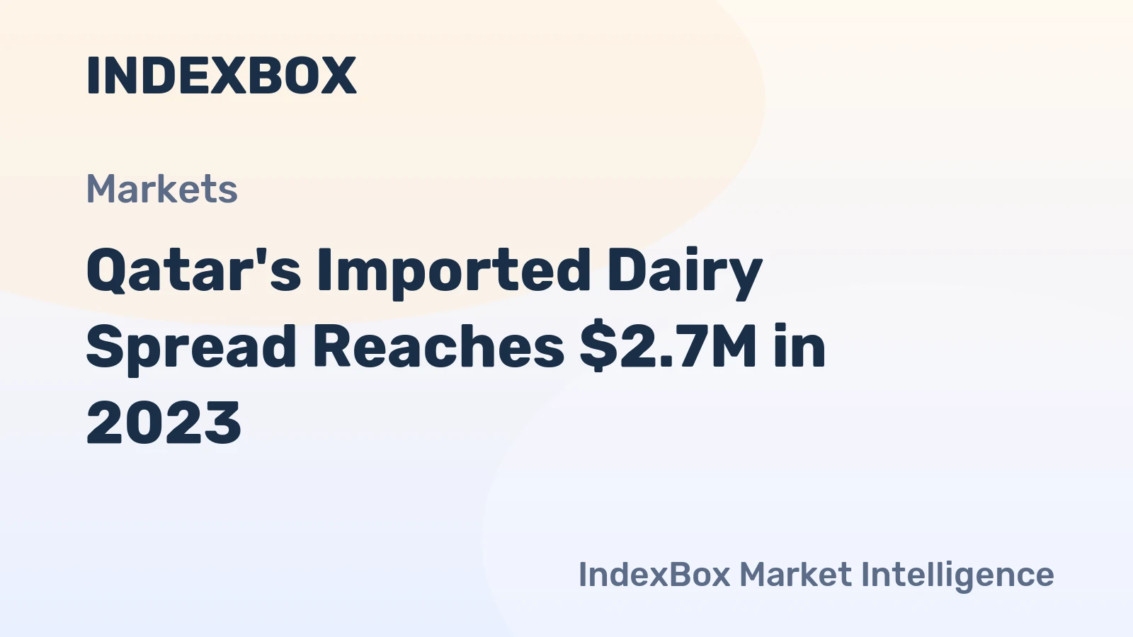 Qatar's Imported Dairy Spread Reaches $2.7M in 2023